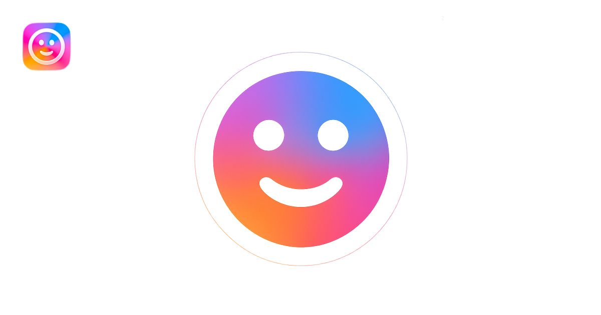 Frame 1: Colorful gradient background with smiley face, no grid lines (keyframe for morph ...