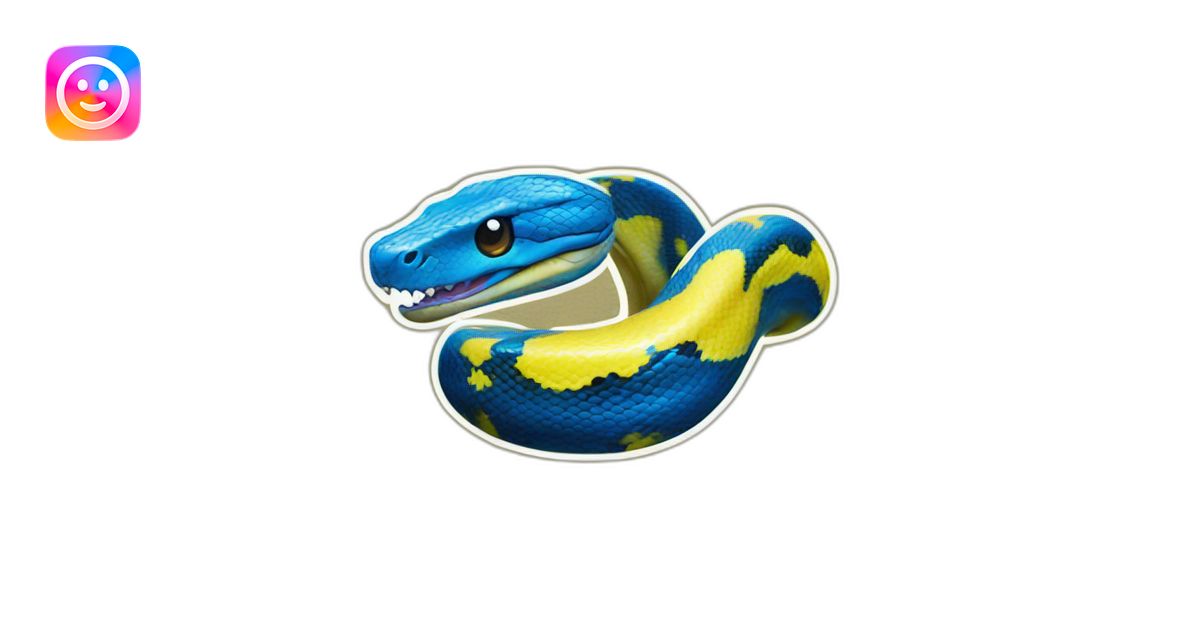 Yellow and Blue Python Logo emoji | AI Emoji Generator