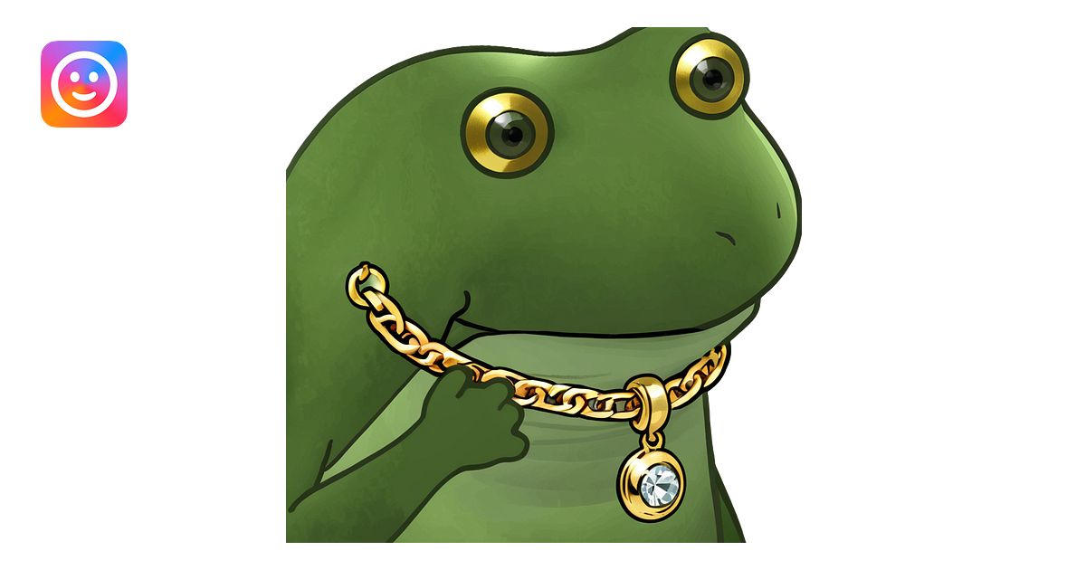 gold based swag frog lady emoji | AI Emoji Generator