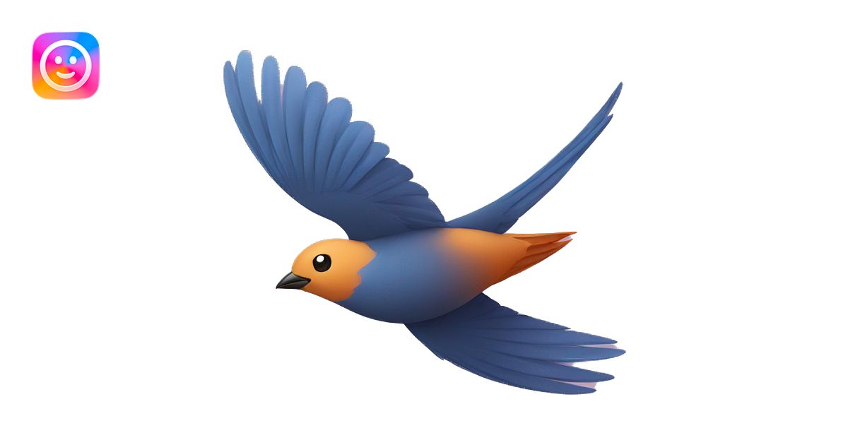 Swift bird in style of SwiftUI logo emoji | AI Emoji Generator