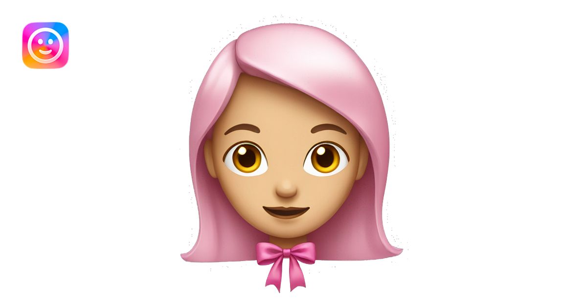 Girl with a pink schleife emoji | AI Emoji Generator