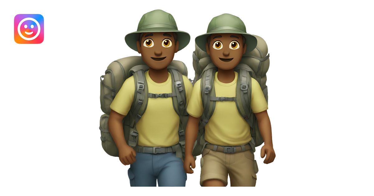 two men hiking emoji | AI Emoji Generator