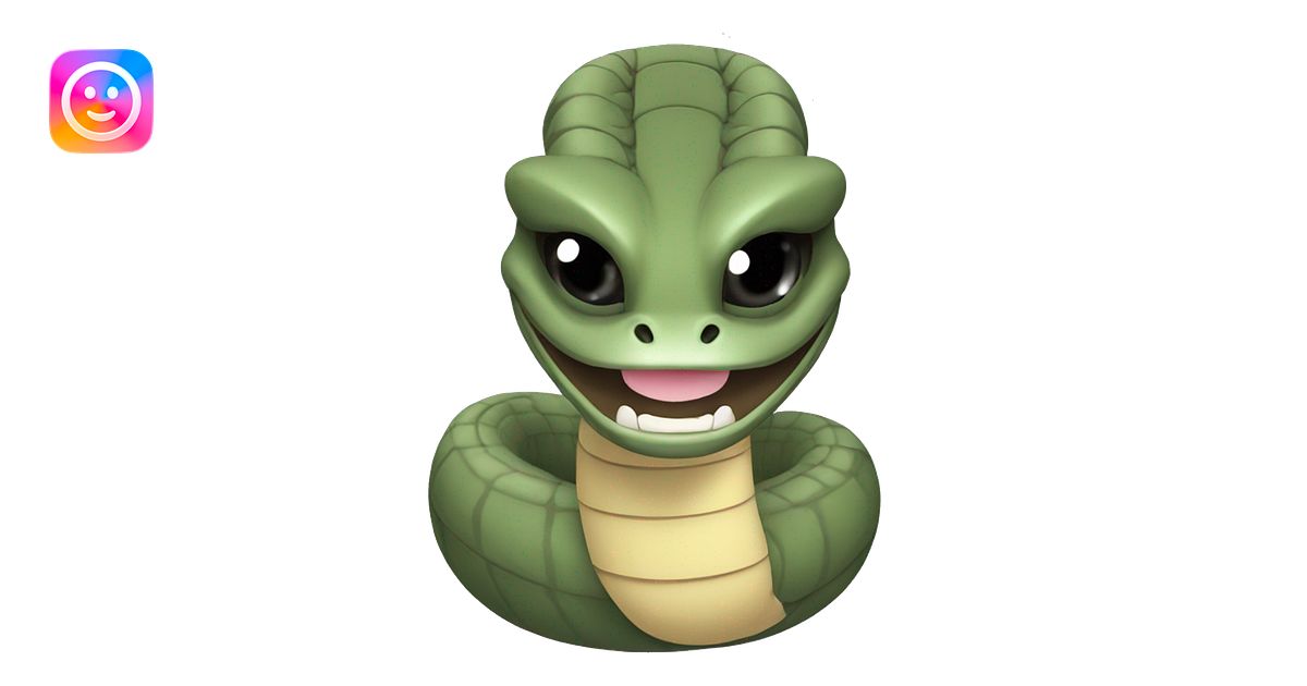Feliz Cobra cinza emoji | AI Emoji Generator