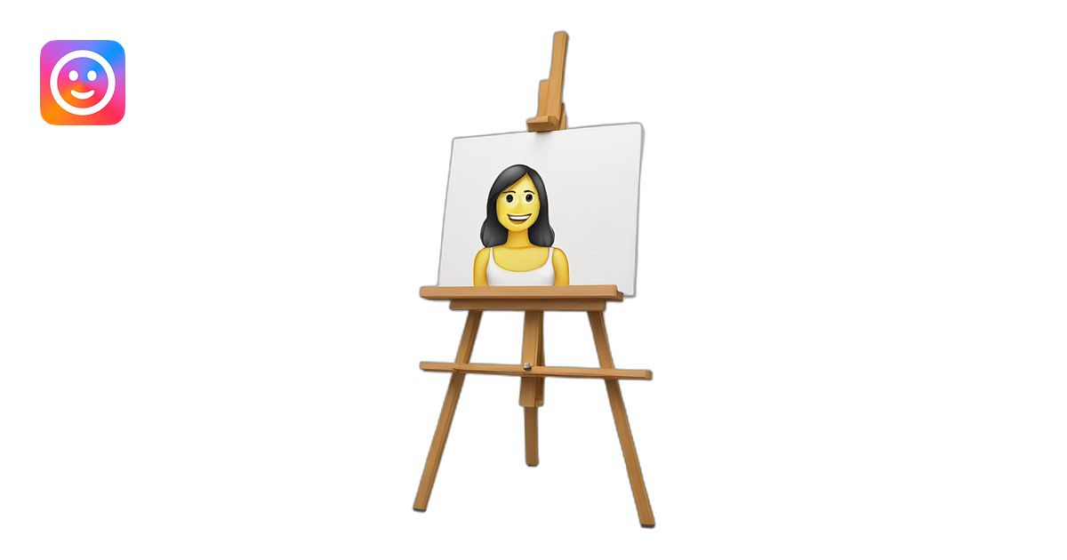 easel with drawing of woman emoji | AI Emoji Generator