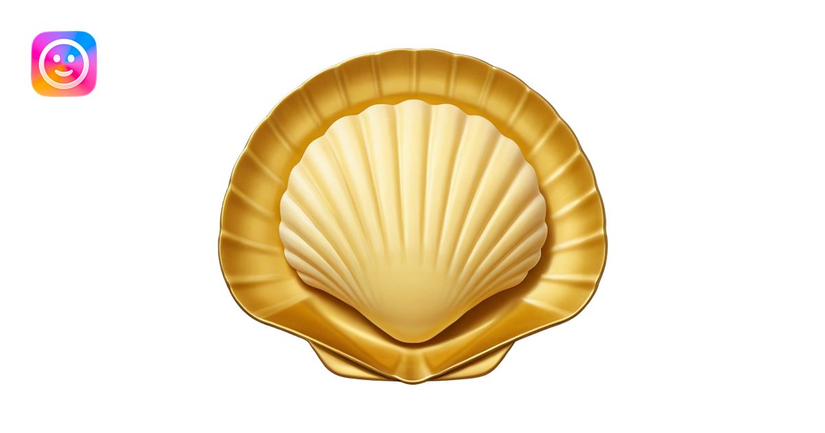 butter in the shape of a shell on a gold vintage emoji | AI Emoji Generator