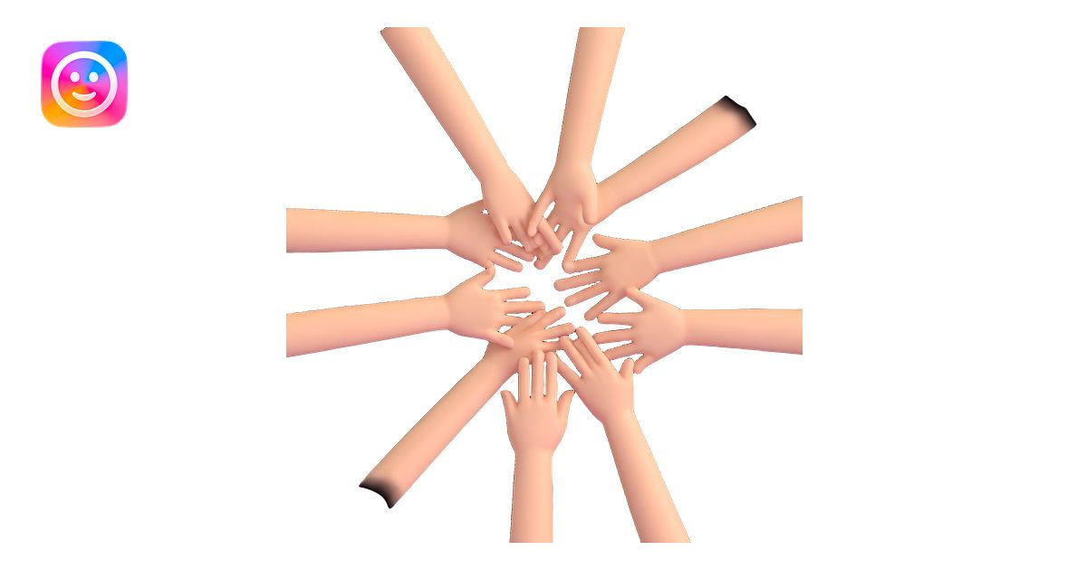 modern emoji showing hands joined in a circle, symbolizing unity and community emoji | AI Emoji ...