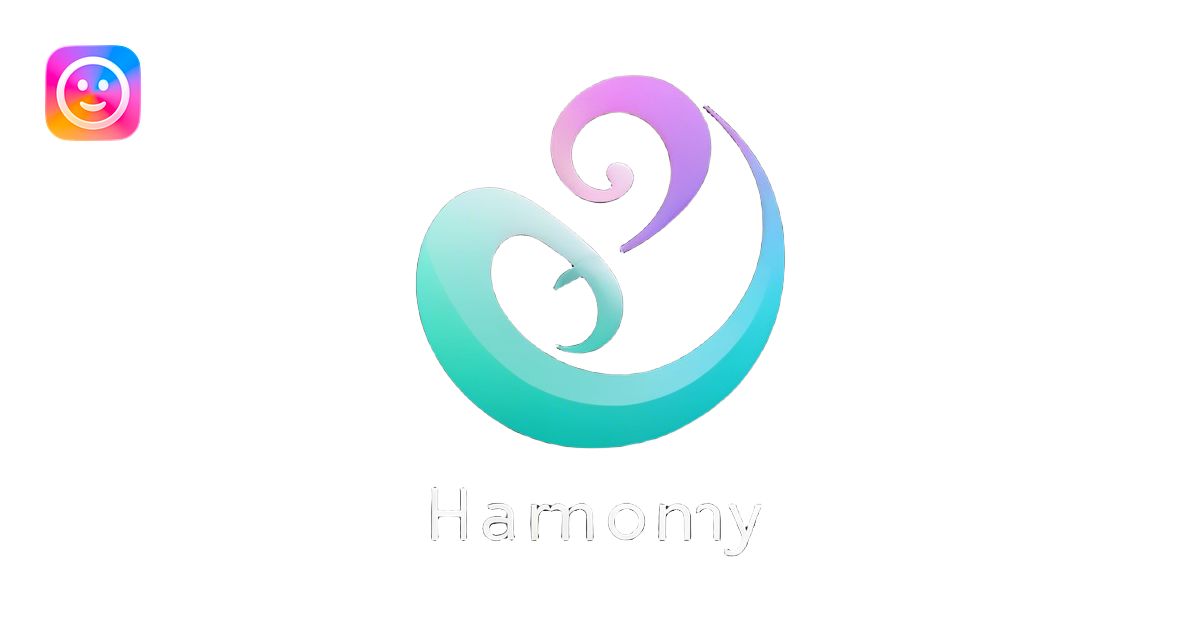 Create a unique emoji-style logo representing 'Harmony UI,' a UI component library for the ...