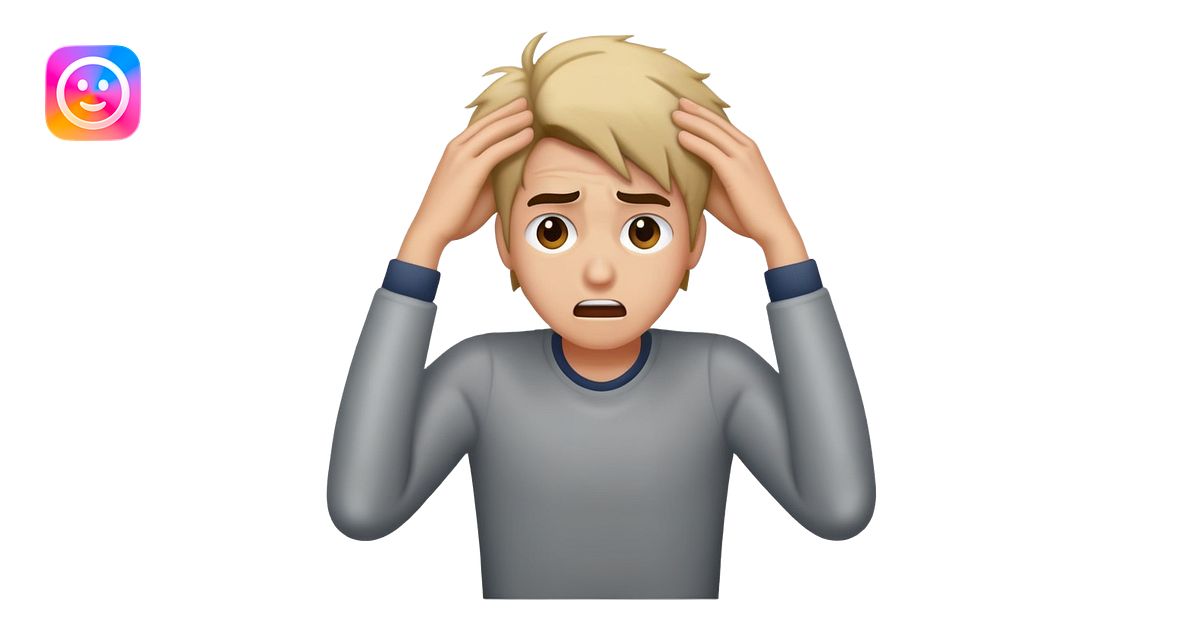 Pulling hair out emoji | AI Emoji Generator