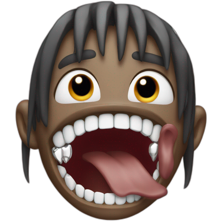 travis scott screaming with diamond teeth grillz emoji | AI Emoji Generator