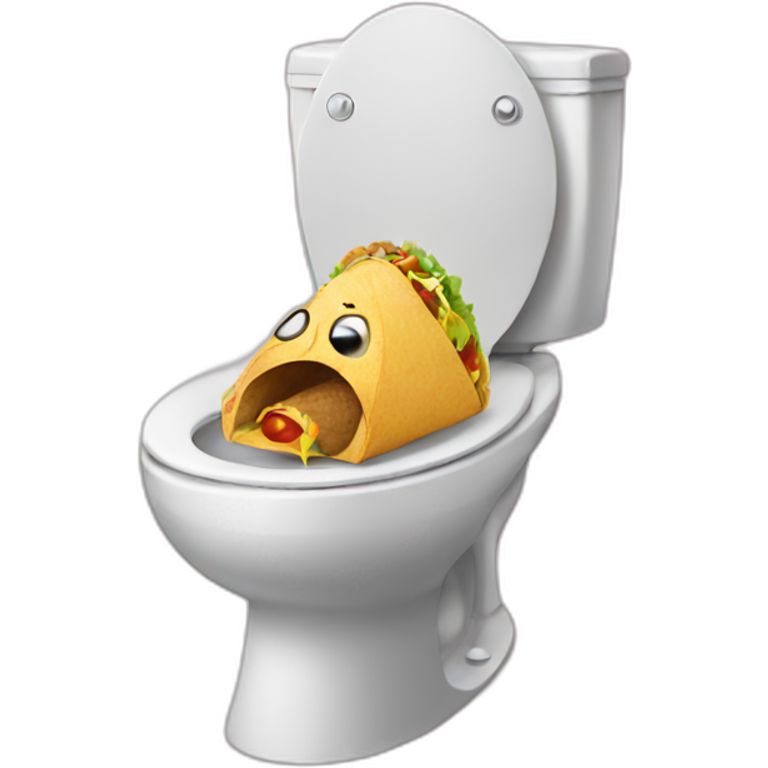 taco crying on toilet emoji | AI Emoji Generator
