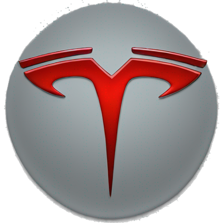 Red Tesla logo emoji | AI Emoji Generator