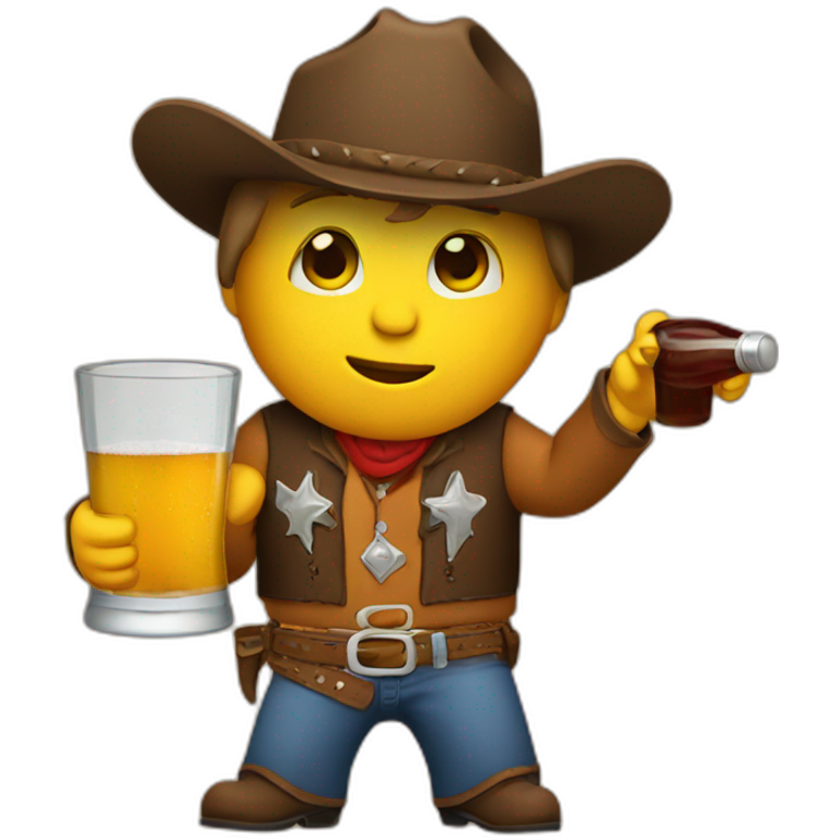 Cowboy with alcohol emoji | AI Emoji Generator