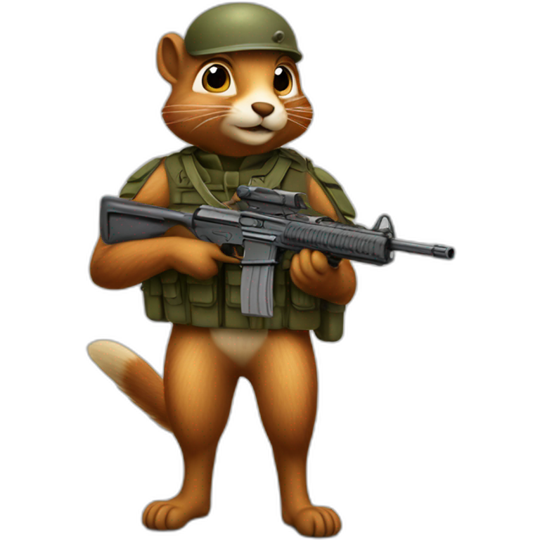 squirel soldier with a rifle emoji | AI Emoji Generator