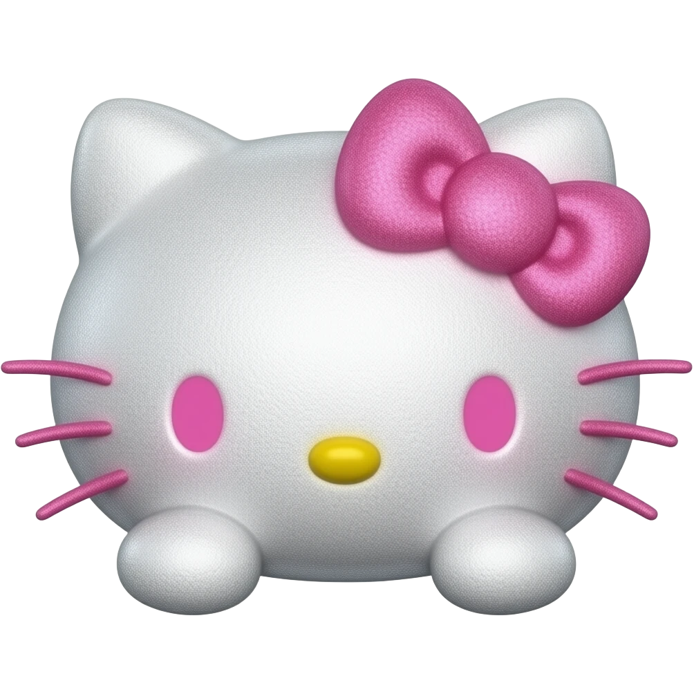 Glittery 3d Hello Kitty head with two front paws with pink eyes, pink ...