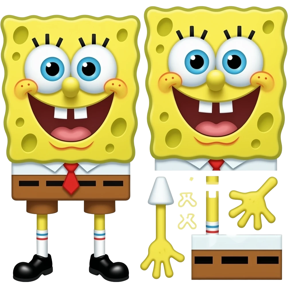 Bob esponja papercraft template parts. emoji | AI Emoji Generator