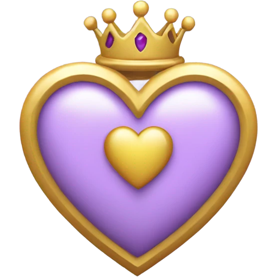 Light Purple Heart with a crown on it emoji | AI Emoji Generator