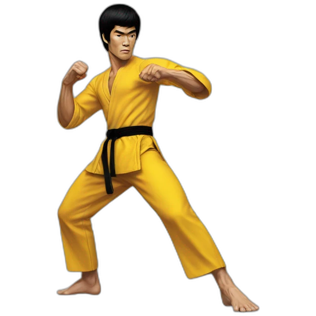 bruce lee half side-kick emoji | AI Emoji Generator