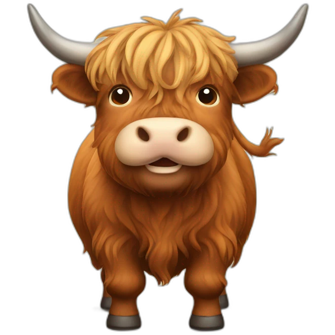 Fatty scottish highland cow emoji | AI Emoji Generator