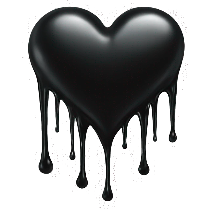 Black Dripping Heart emoji | AI Emoji Generator