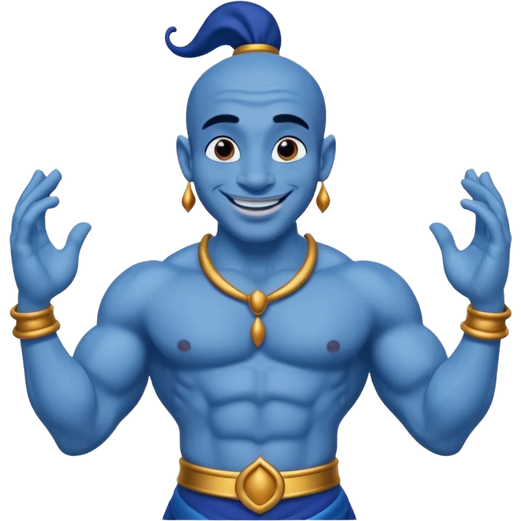 The genie from the cartoon Aladdin emoji | AI Emoji Generator