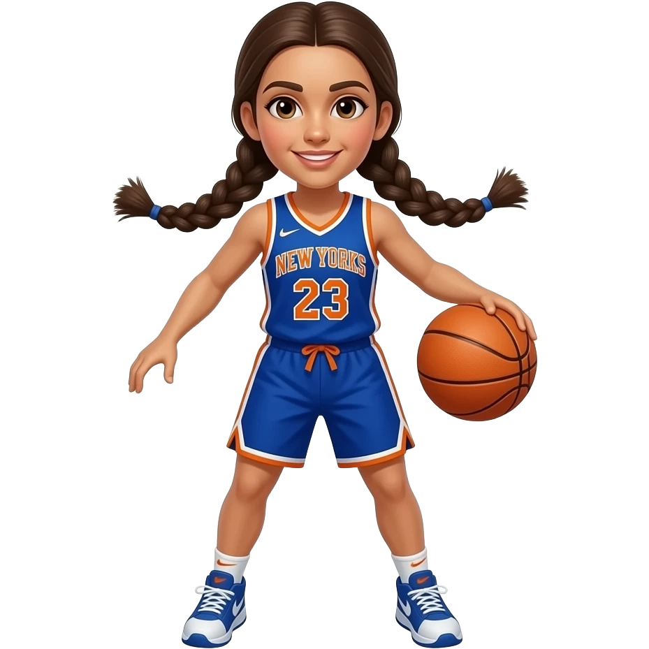 spanish female with brown braids hazel eyes playing basketball in a new ...