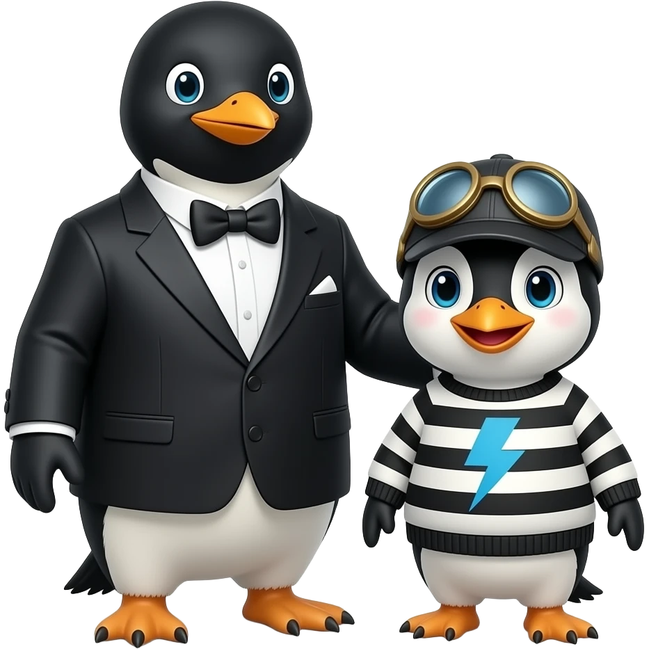 anthropomorphic talking adelie penguin adult father gets smiles wears a ...