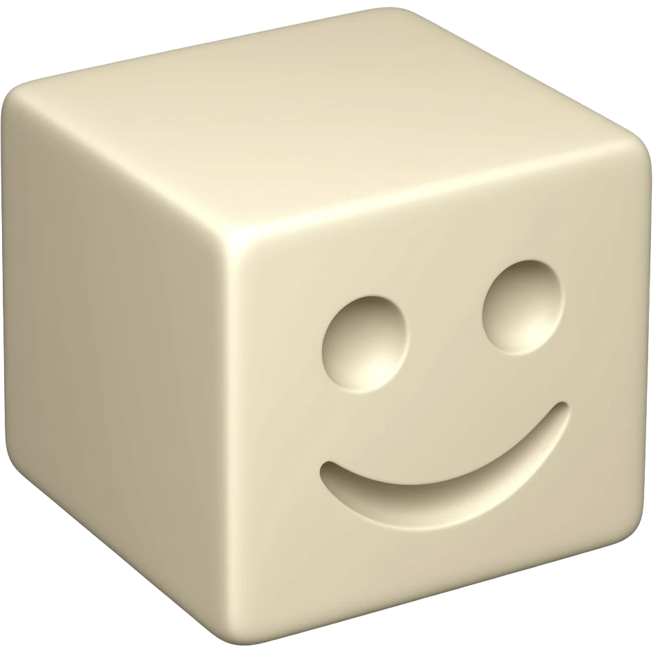 Tofu with a smiling face emoji | AI Emoji Generator