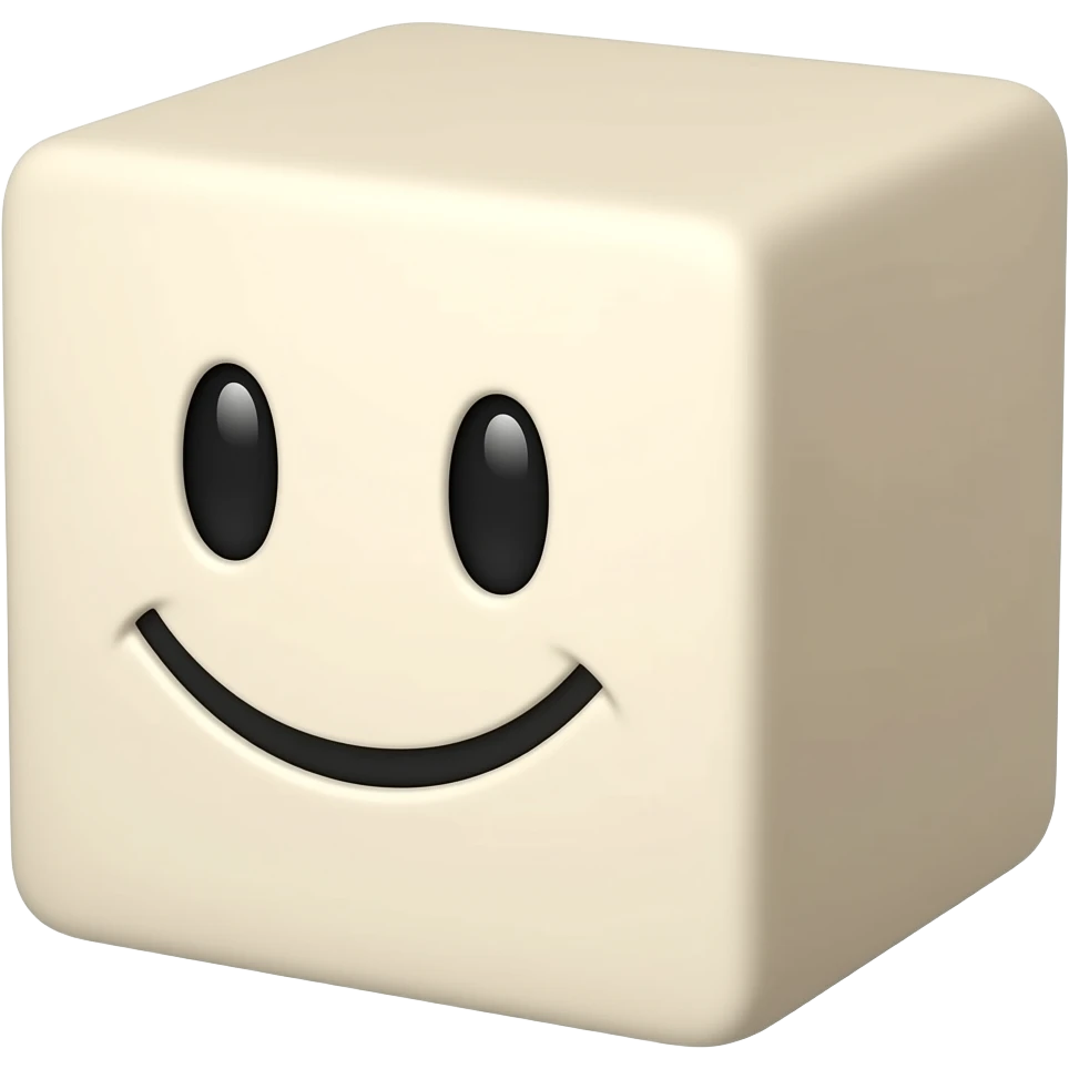 Tofu with a smiling face emoji | AI Emoji Generator