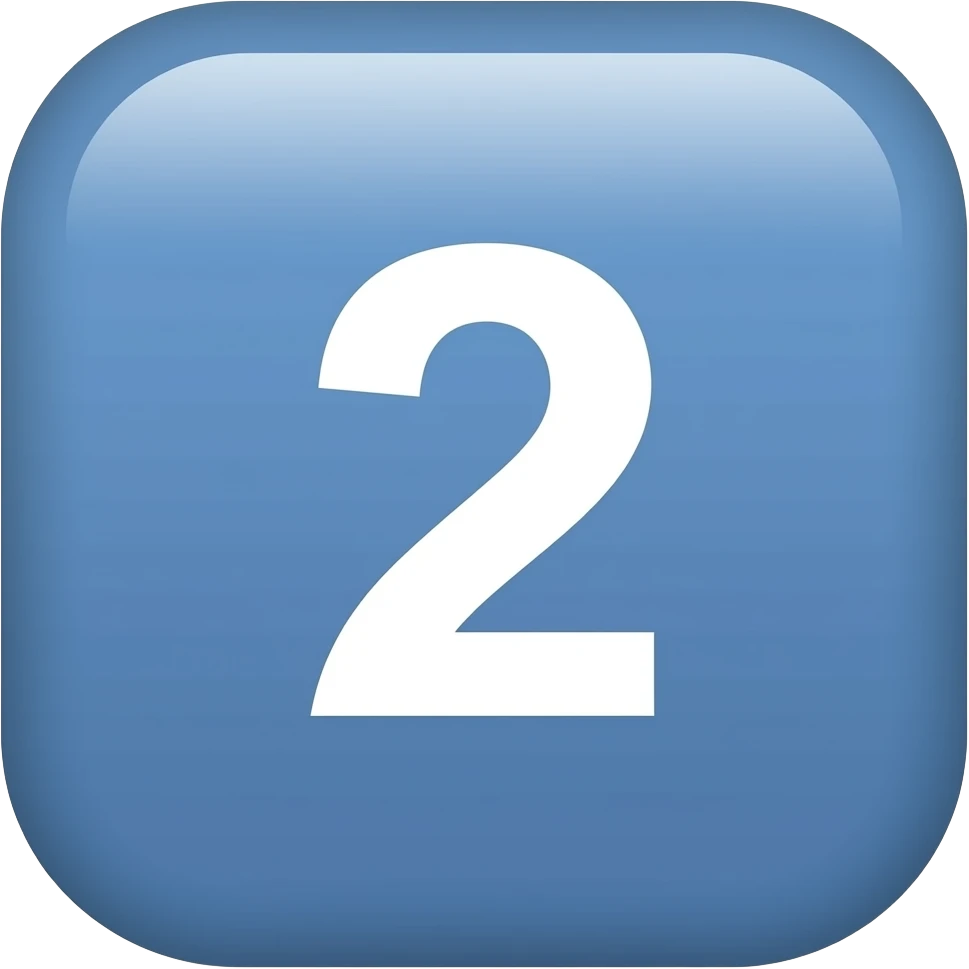 zahl 2 farbe weiß außen und innen #1AABF0 emoji | AI Emoji Generator