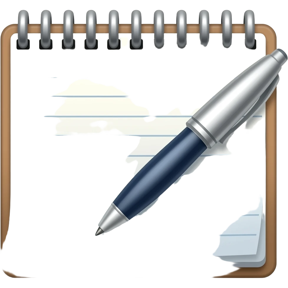 notepad with a pen emoji | AI Emoji Generator