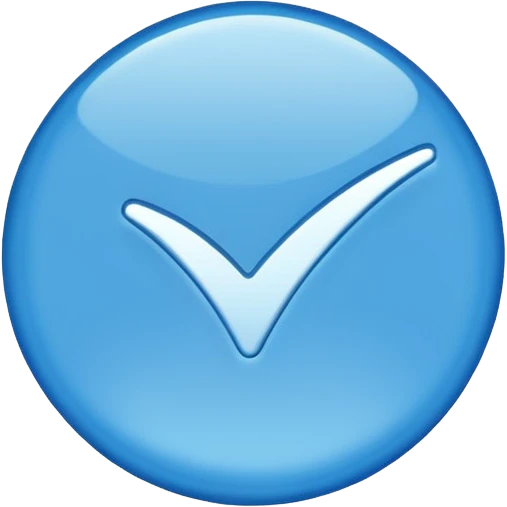 Create a verify parody badge emoji with this 🔵 emoji | AI Emoji Generator