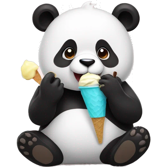 Panda eating ice cream emoji | AI Emoji Generator