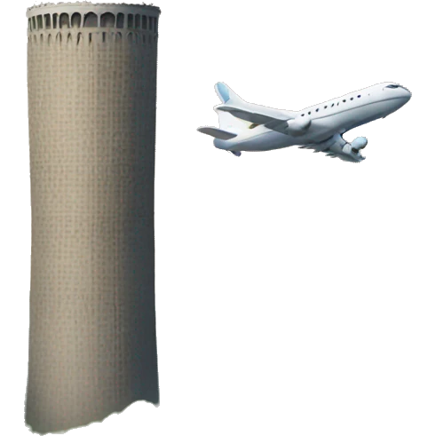 two towers and a plane emoji | AI Emoji Generator