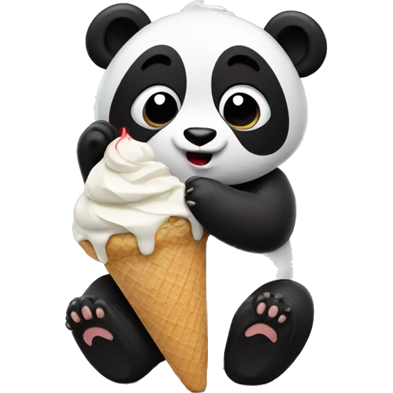 Panda eating ice cream emoji | AI Emoji Generator