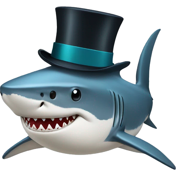 Shark with a top hat emoji | AI Emoji Generator