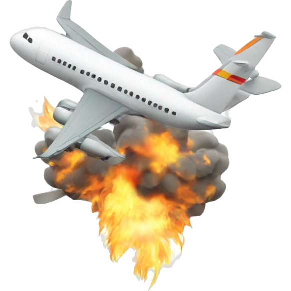airplane on fire in explosion emoji | AI Emoji Generator