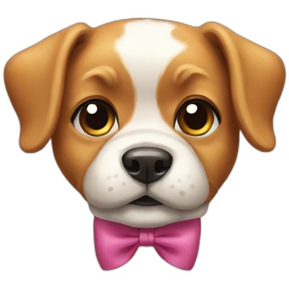 Dog with a bow emoji | AI Emoji Generator