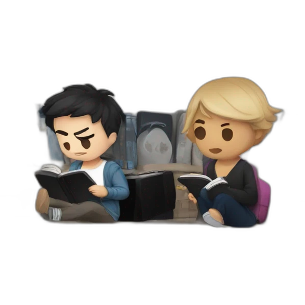 shirtless boy reading book emoji | AI Emoji Generator