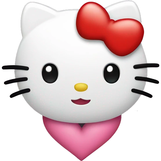 hello kitty with heart emoji | AI Emoji Generator