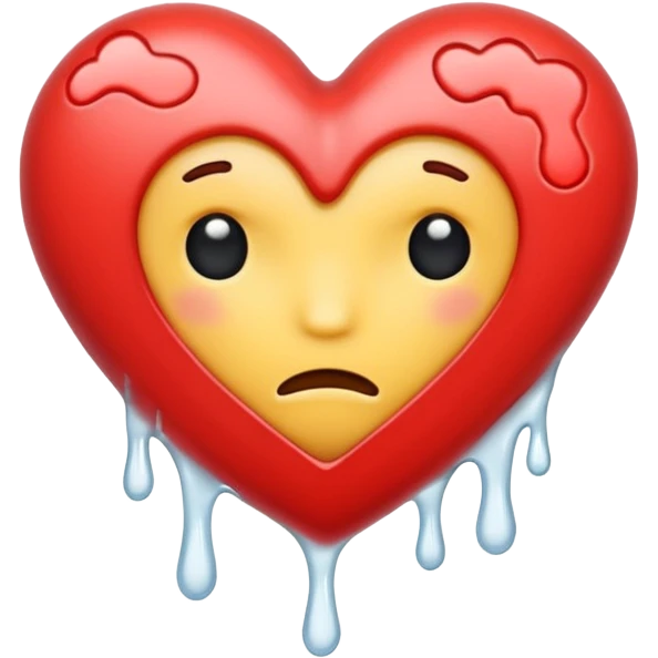 The heatbroken emoji in white with sticky white liquid Ozzing out of it ...