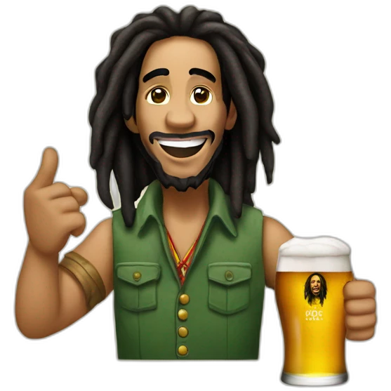Bob-Marley-beer emoji | AI Emoji Generator