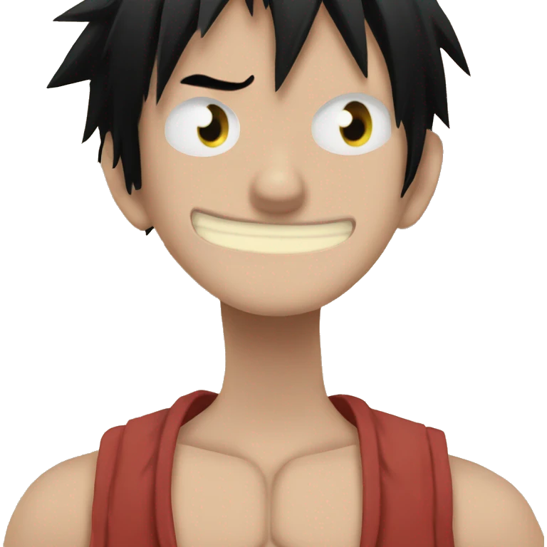 luffy with scar and black hair emoji | AI Emoji Generator