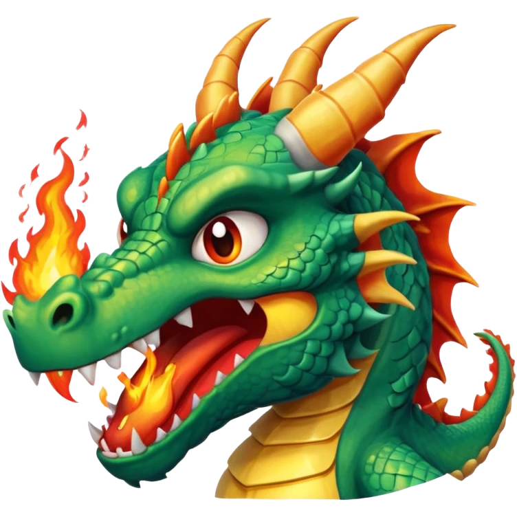 The big, angry dragon is breathing fire. emoji | AI Emoji Generator