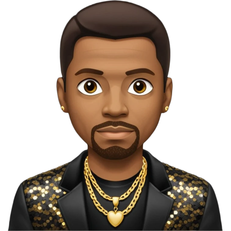 Keith Sweat (b.1961) with dark brown hair, black sequin jacket, black ...