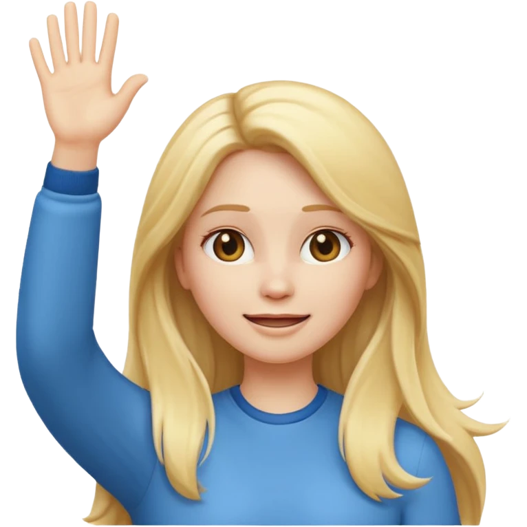 I want a white female animated gif emoji with long blonde hair putting ...