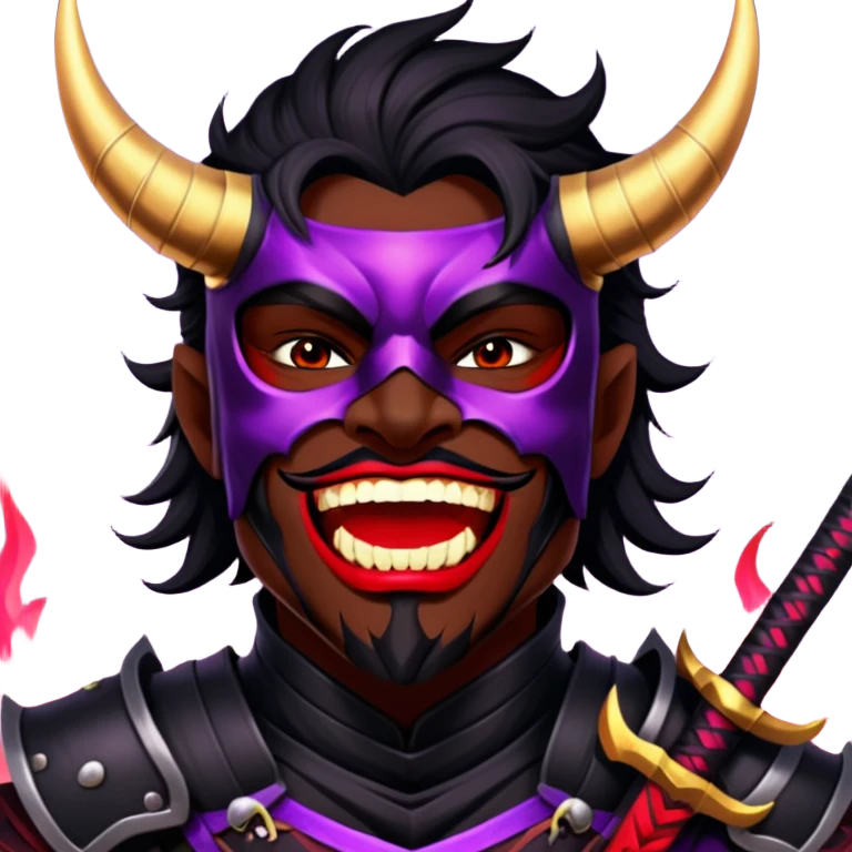 Demon-Horned Warrior emoji | AI Emoji Generator