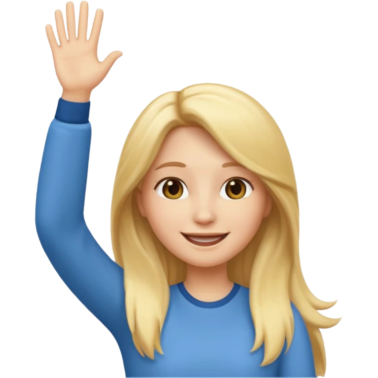 I want a white female animated gif emoji with long blonde hair putting ...