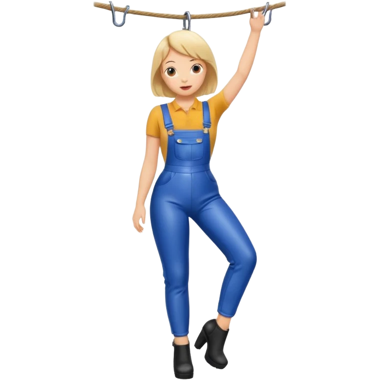 Hanging Wedgie on Tree in Highwaisted Latex Overalls stuck, tight emoji ...