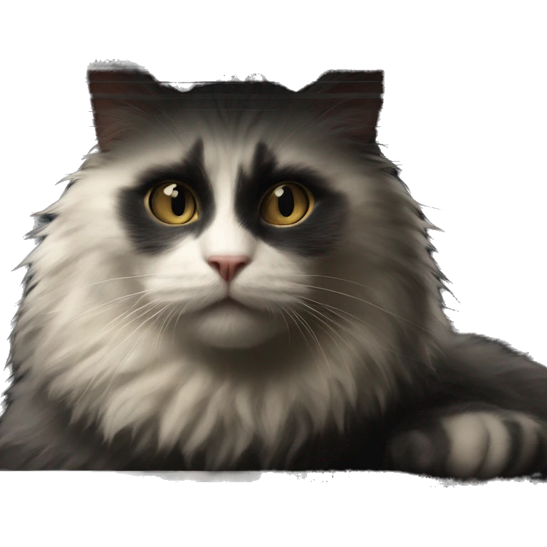 brooding black cat on blinds emoji | AI Emoji Generator