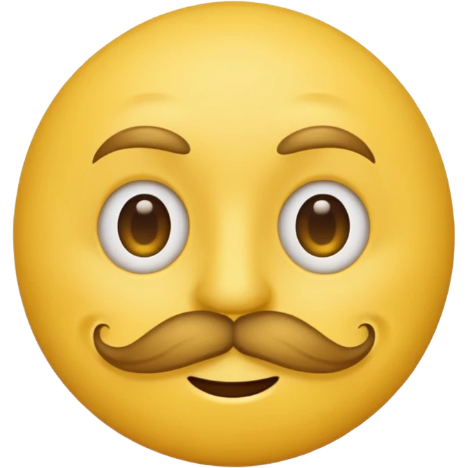 Mustache on a normal yellow smiley with no dimple and more masculine ...